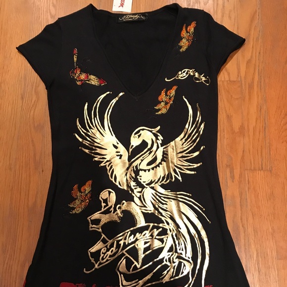 Ed Hardy | Tops | Ed Hardy Top Nwt | Poshmark